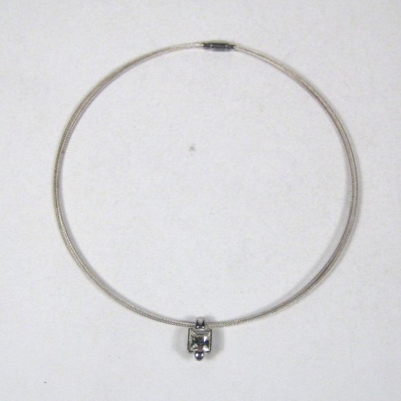 Unbranded | Jewelry | Cable Cord Pendant Rhinestone Necklace 7 Inch ...